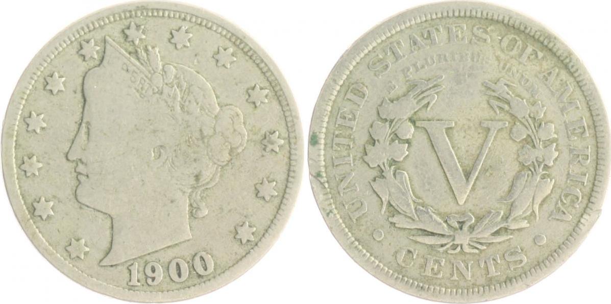 USA 5 Cent 1900 Liberty Nickel S ss MA Shops USA 5 Cent 1900 Liberty Nickel S ss MA Shops