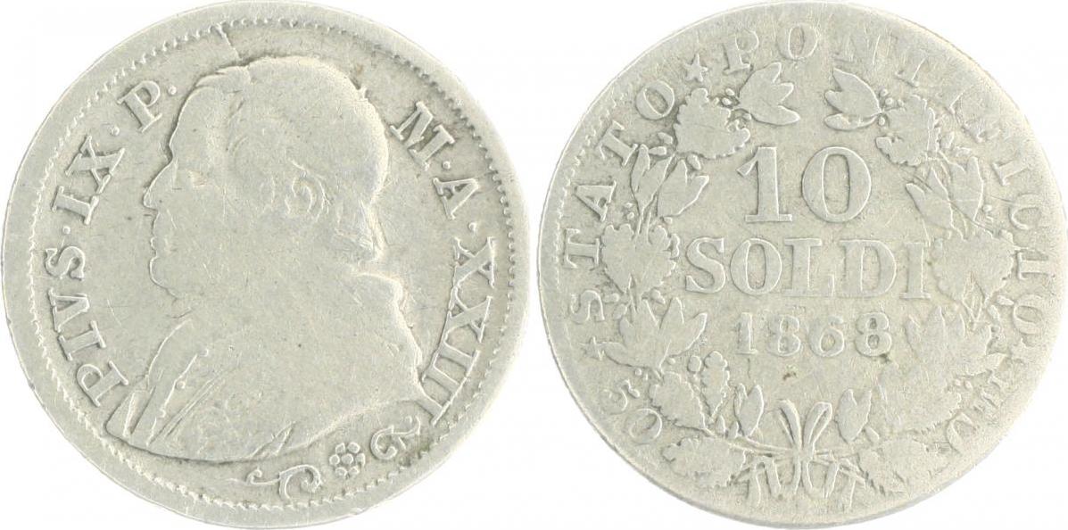 Vatikan 10 Soldi 1868 Pius IX. 1846-1878 f.ss | MA-Shops