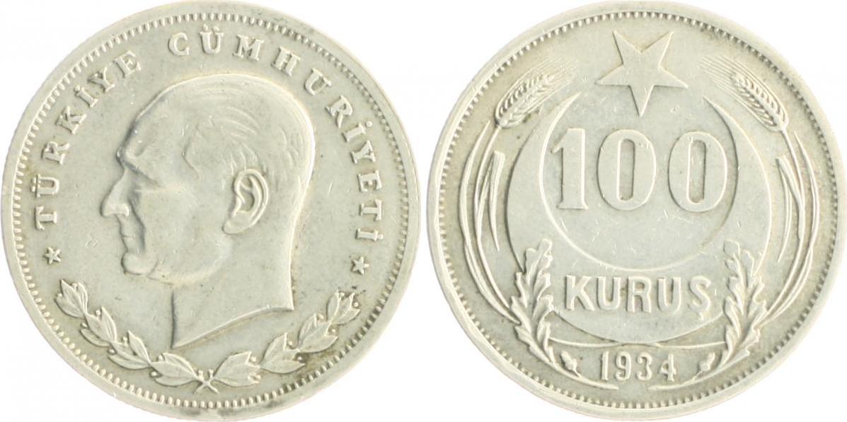 Türkei 100 Kurus 1934 Republik seit 1923 ss+ | MA-Shops