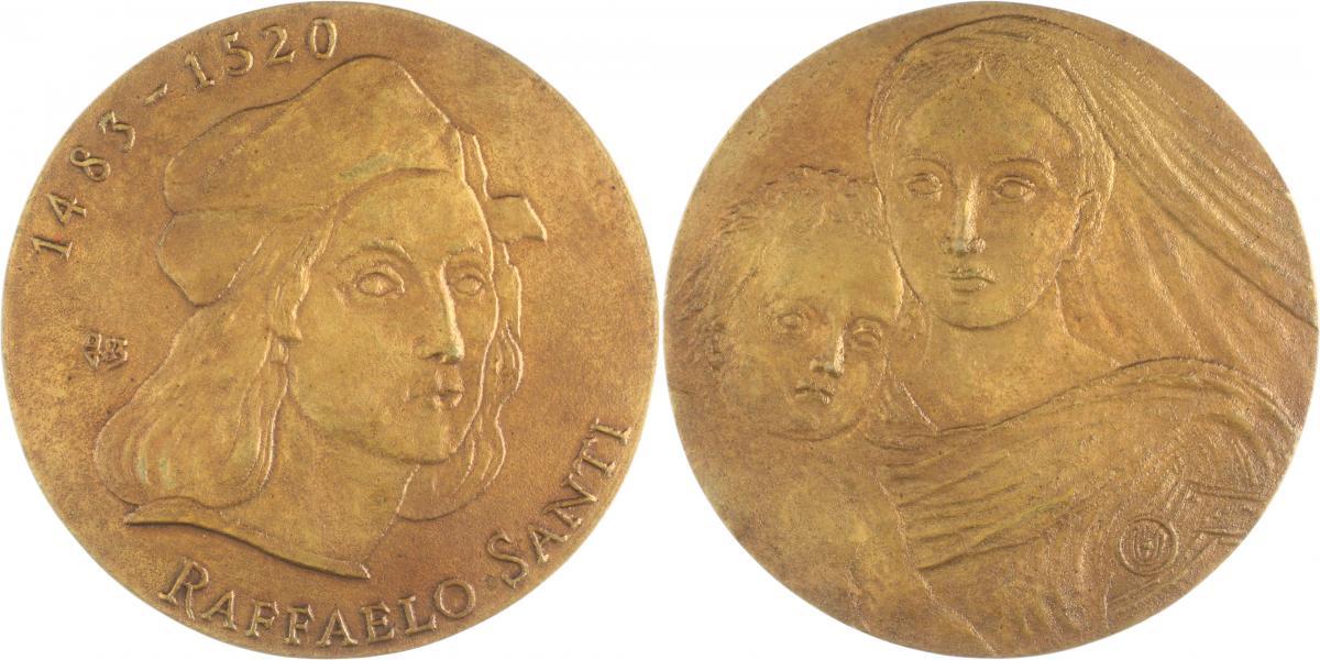 Personen Bronzegussmedaille 1983 Rafael (Rafaelo Santi) 1483-1520, auf ...