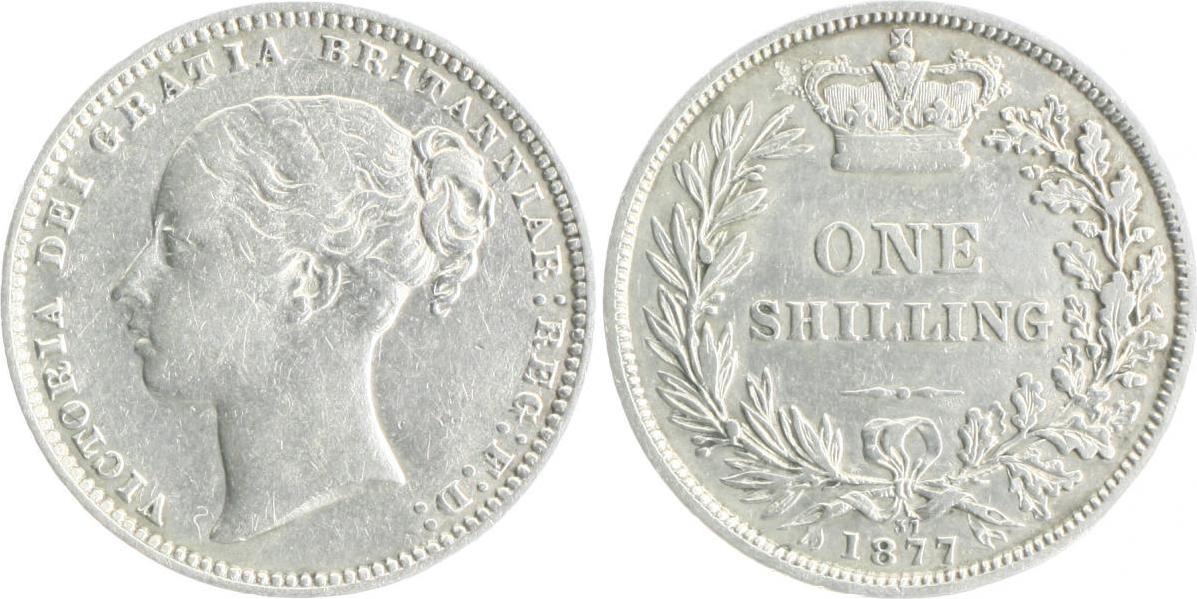 Großbritannien 1 Shilling 1877 Victoria 1837-1901 ss | MA-Shops