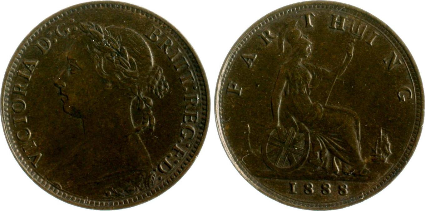 Großbritannien Farthing 1888 Victoria 1837-1901 vz+ | MA-Shops