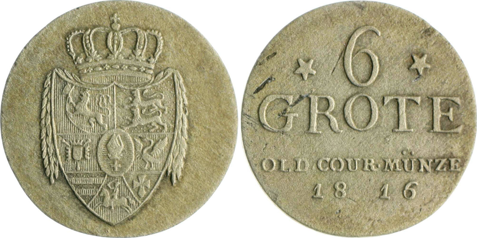 Oldenburg 6 Grote 1816 Peter Friedrich Wilhelm 1785-1823 ss | MA-Shops