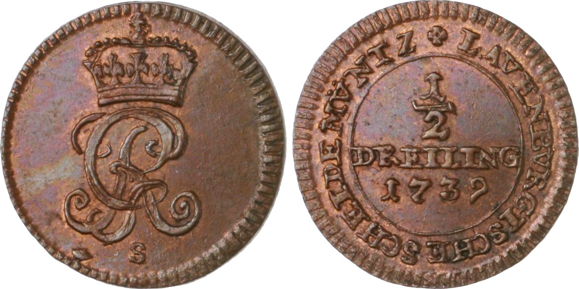 Lauenburg 1/2 Dreiling 1739 S Georg II. 1727-1760 st | MA-Shops
