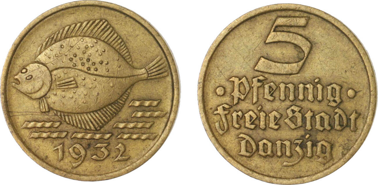 5 Pfennig 1932 Freie Stadt Danzig 1920-1939 ss-vz | MA-Shops