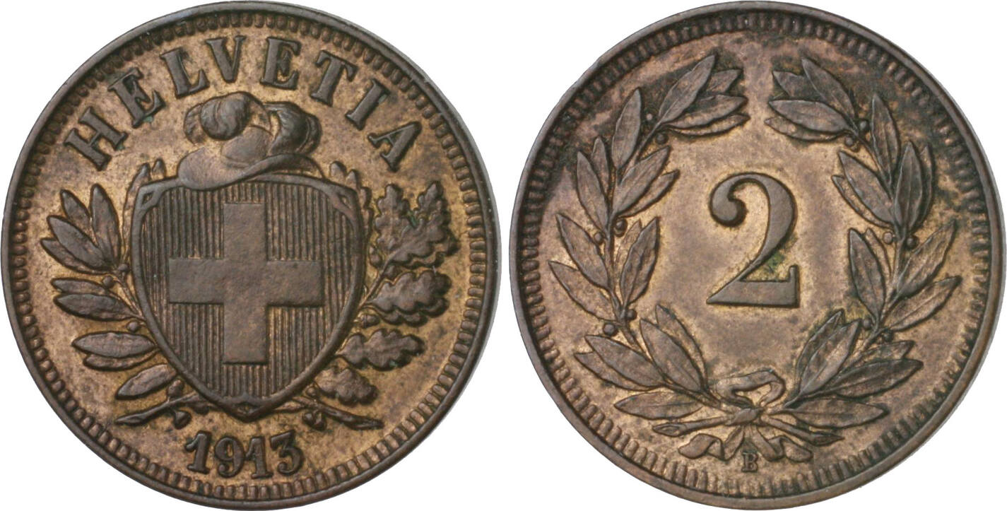 Schweiz 2 Rappen 1913 B vz- | MA-Shops