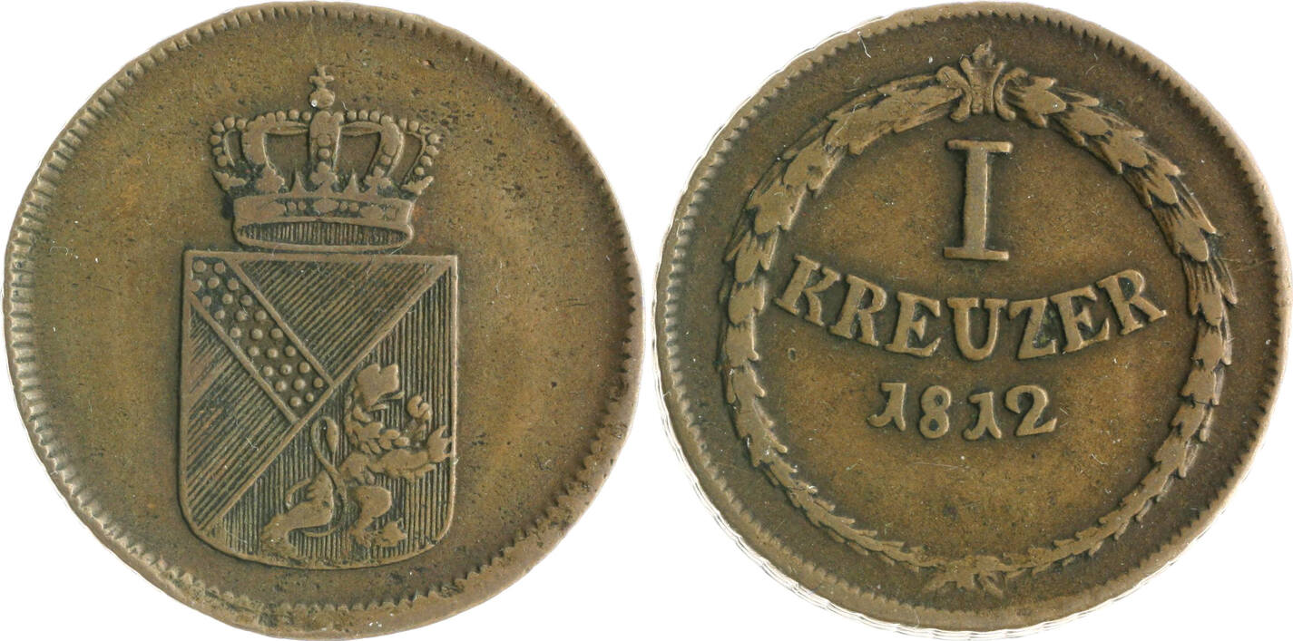 Baden Kreuzer 1812 Carl Ludwig Friedrich 1811-1818 ss | MA-Shops