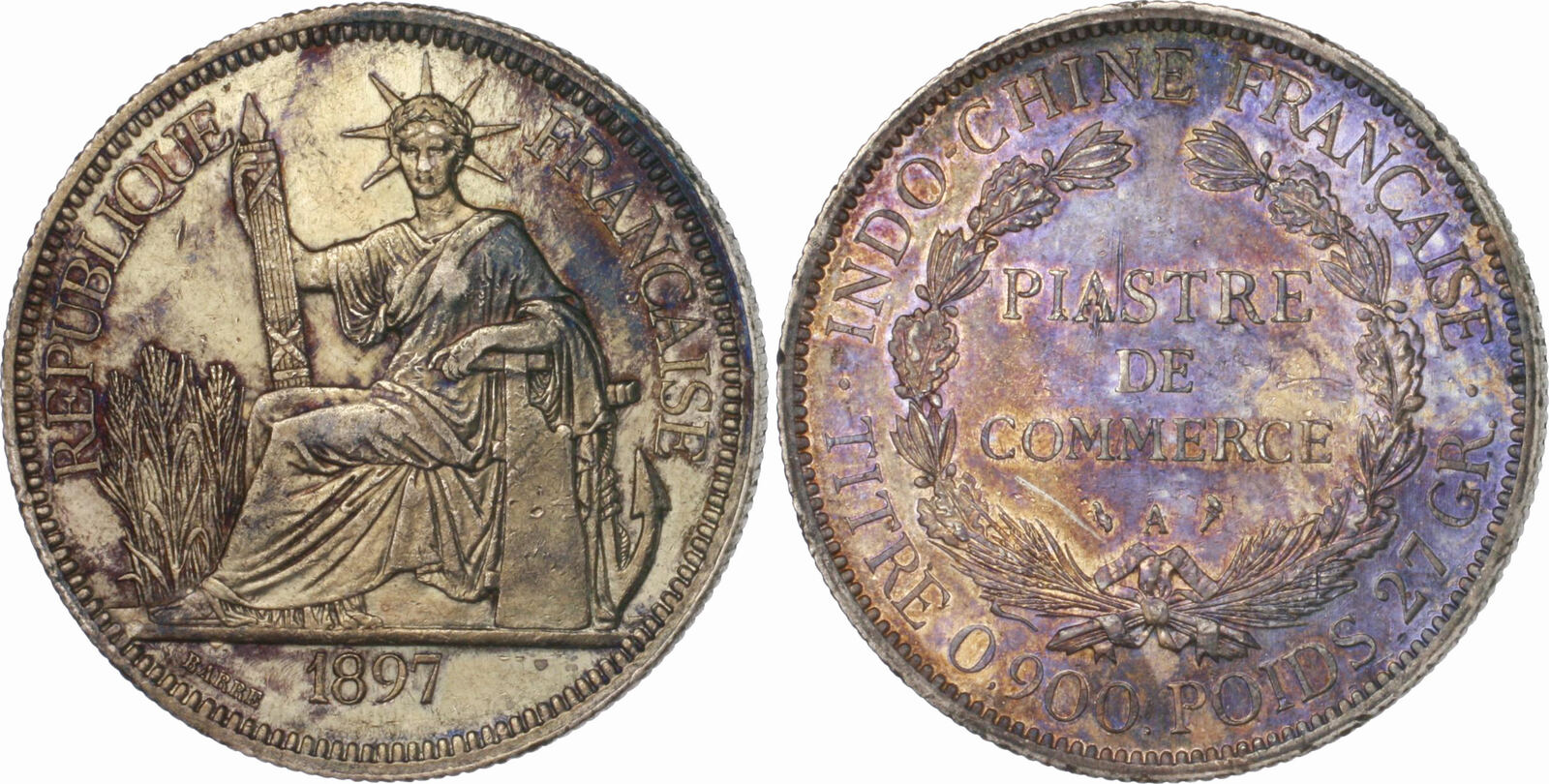 Indochina Piaster 1897 ss-vz | MA-Shops
