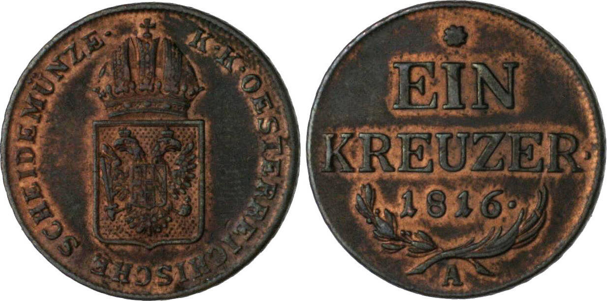 RDR-Haus Habsburg Kreuzer 1816 A Franz II. 1792-1835 vz+ | MA-Shops