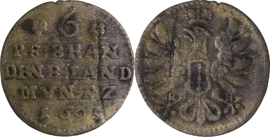 Brandenburg-Preußen 6 Pfennig 1695 BH Minden (Friedrich III. 1688-1701 ...