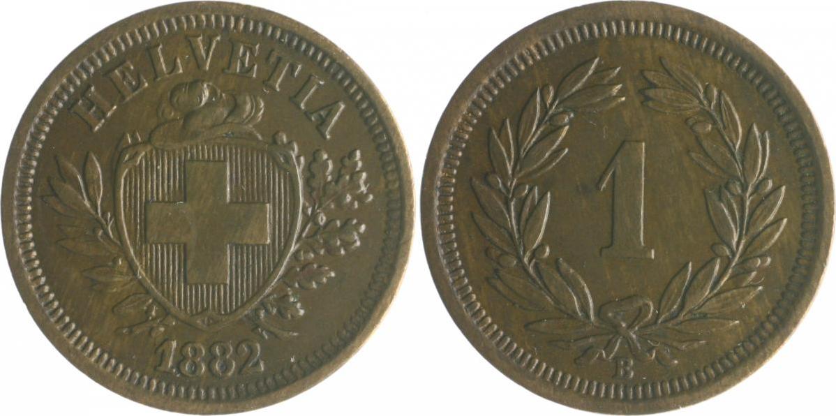 Schweiz Rappen 1882 Helvetische Republik ss-vz | MA-Shops