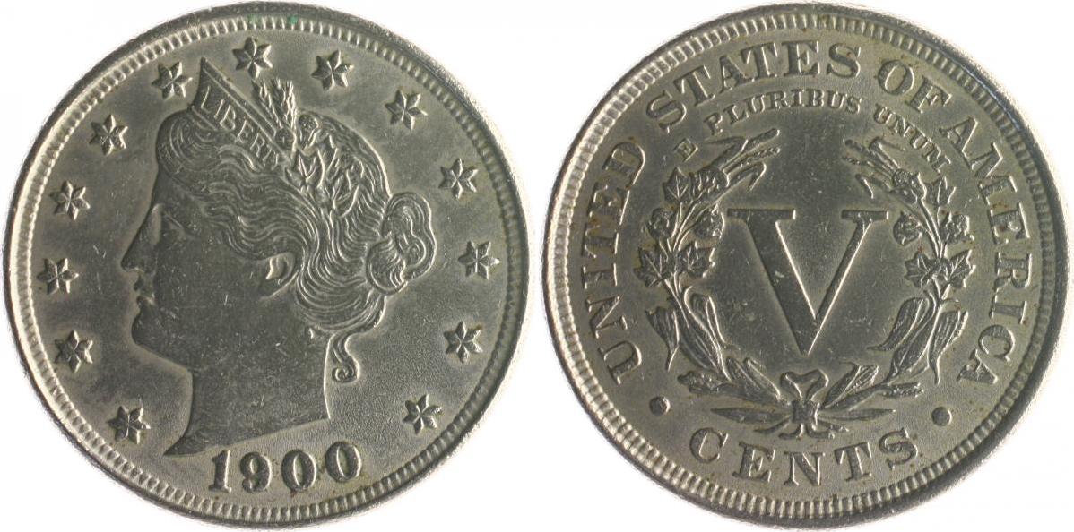 USA 5 Cent 1900 Ss vz MA Shops USA 5 Cent 1900 Ss vz MA Shops