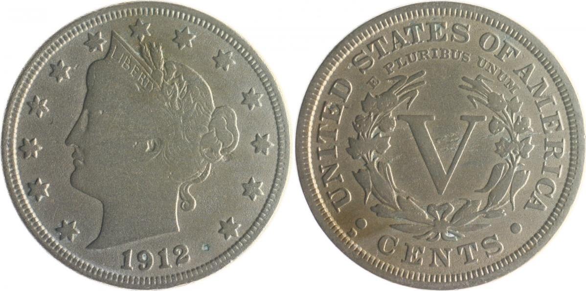 USA 5 Cent 1912 D s-ss | MA-Shops