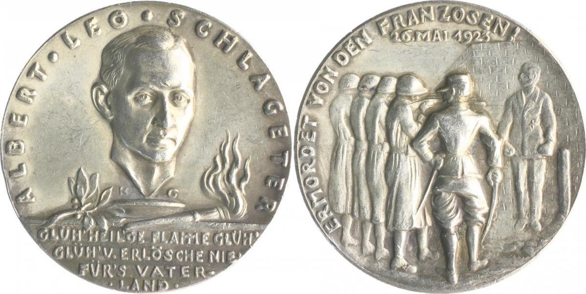 von Karl Goetz Silbermedaille, mattiert 1923 a.d. Tod von Albert Leo ...