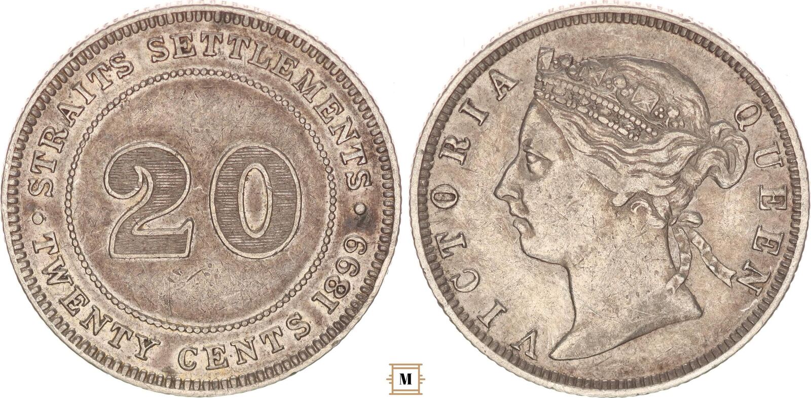 Straits Settlements 20 cents 1899 Victoria | MA-Shops