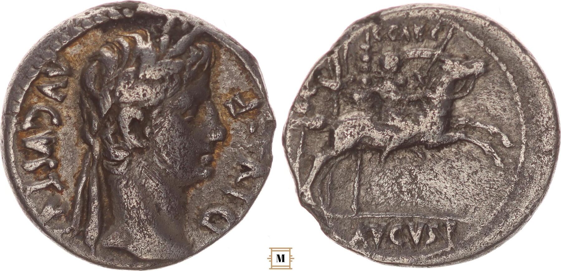 Roman Provincial AR denarius 27 BC - 14 AD Augustus, Gaius Caesar ...