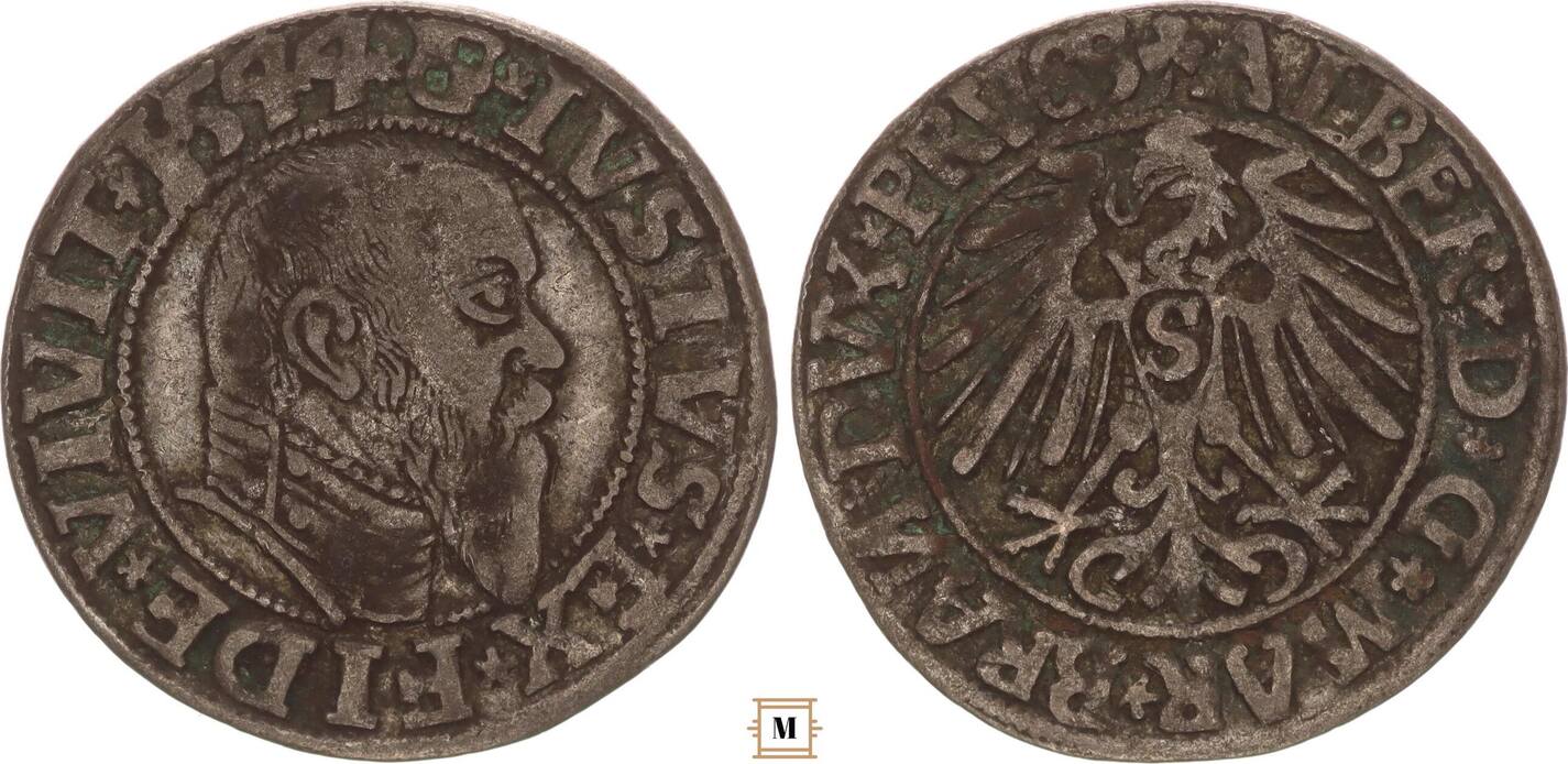 Germany-Preussen Groschen 1544 Albrecht von Brandenburg, Königsberg ...