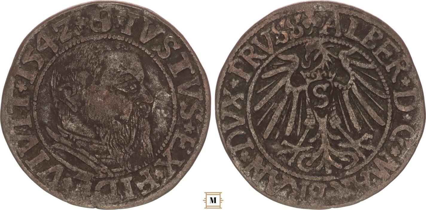 Germany-Preussen Groschen 1542 Albrecht von Brandenburg, Königsberg ...