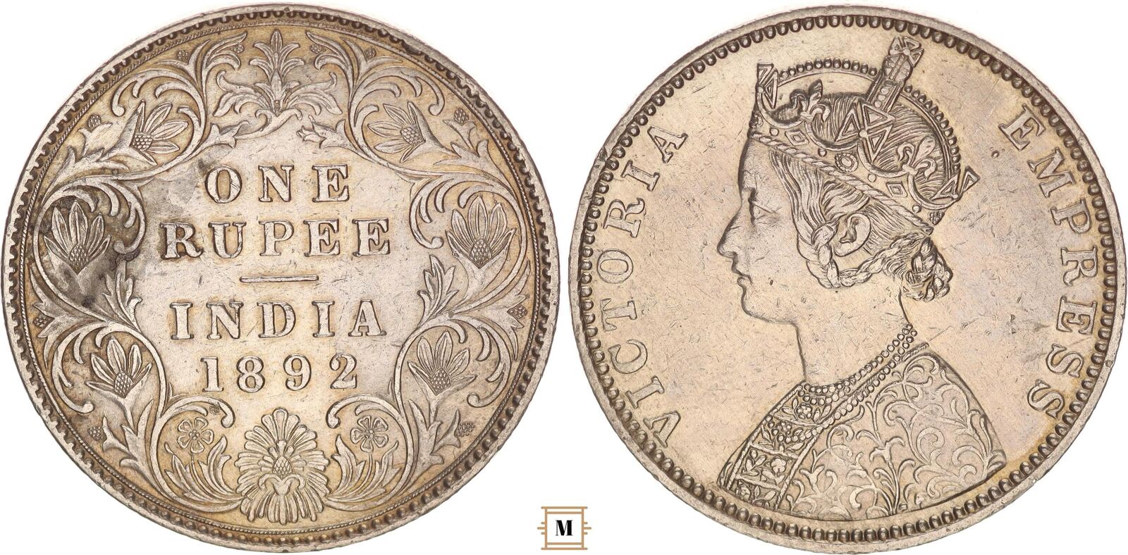 India 1 rupee 1892 Victoria XF | MA-Shops