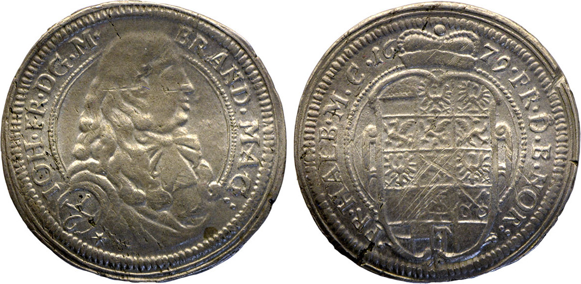 Germany 1/6 taler 1679 Brandenburg-Ansbach VF+ | MA-Shops