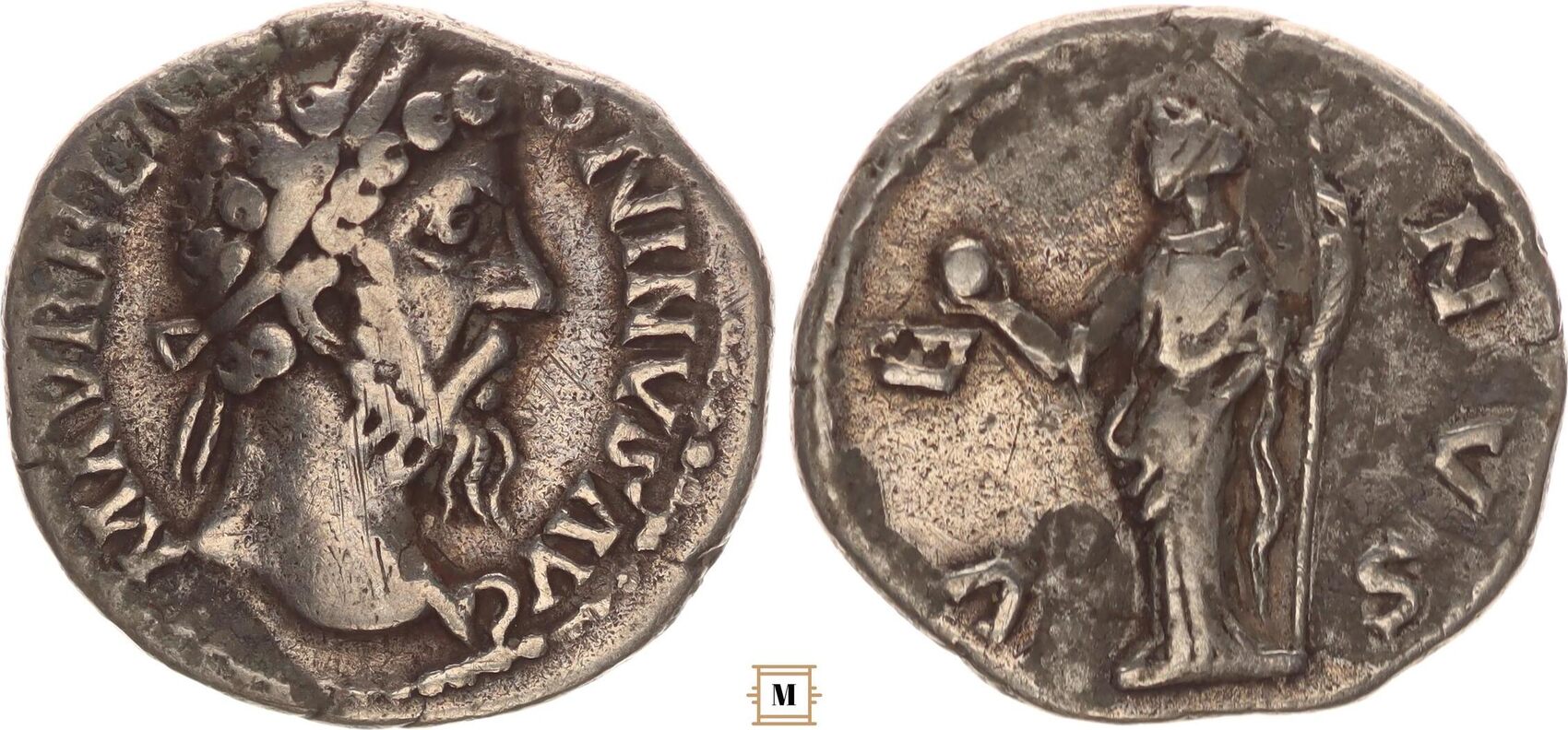 Roman Empire AR denarius 161-180 Marcus Aurelius, Mule denarius / with ...