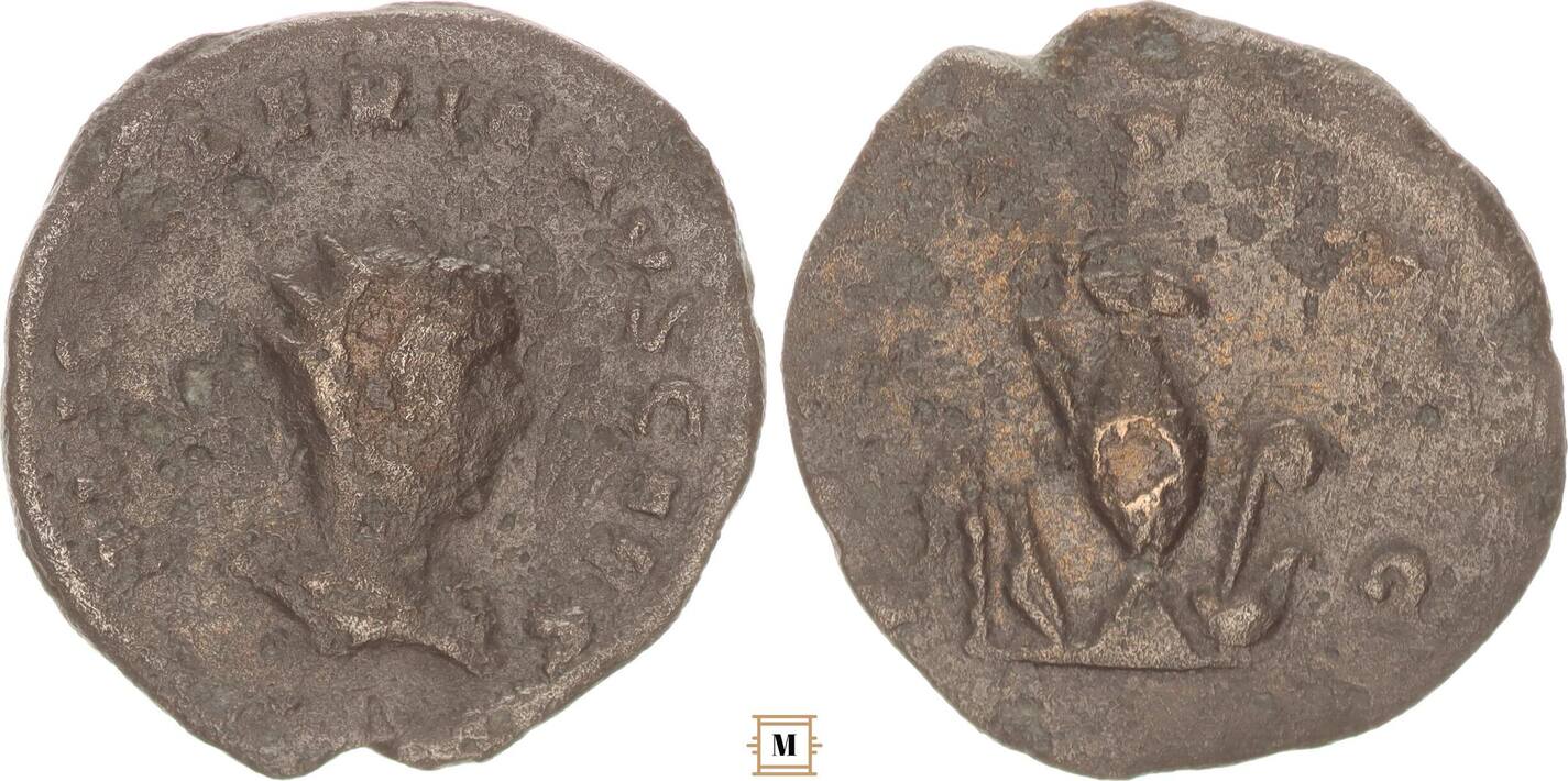 Roman Empire Antoninianus 256-258 Valerian II., as Caesar, Priestly ...