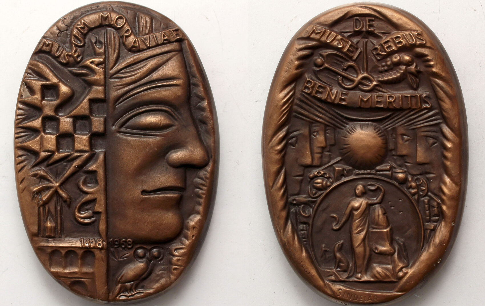 Czechoslovakia medal 1918-1968 Moravian Museum, De Musei Rebus Bene ...