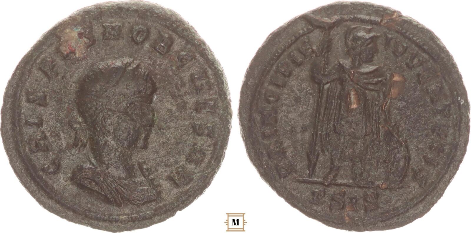 Roman Empire Follis 316-326 Crispus as Caesar, PRINCIPIA IVVENTVTIS ...