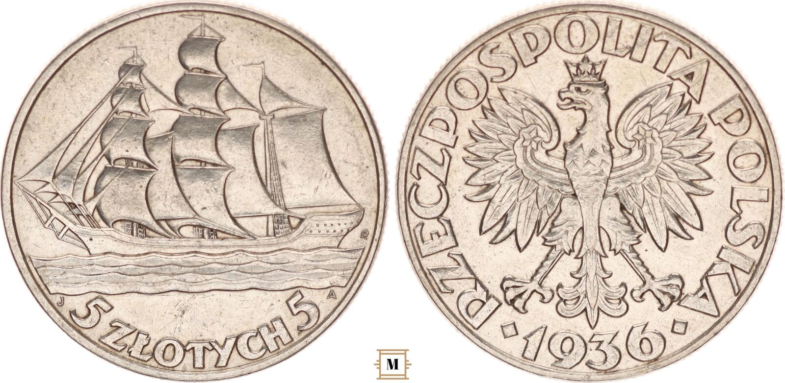 Poland 5 zlotych 1936 Dar Pomorza XF- | MA-Shops