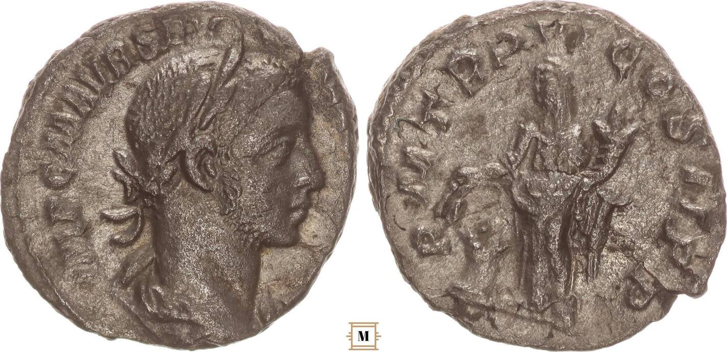 Roman Empire AR denarius 222-235 Severus Alexander, PM TR P VI COS II P ...