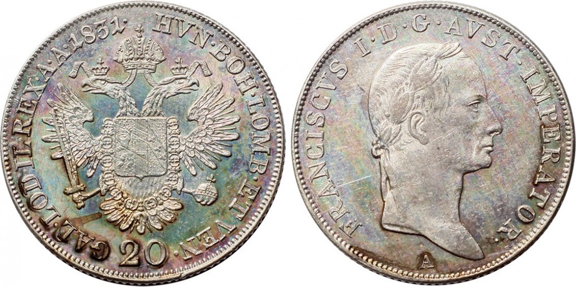 RDR 20 kreuzer 1831 Franz II. A (Wien) aUNC | MA-Shops