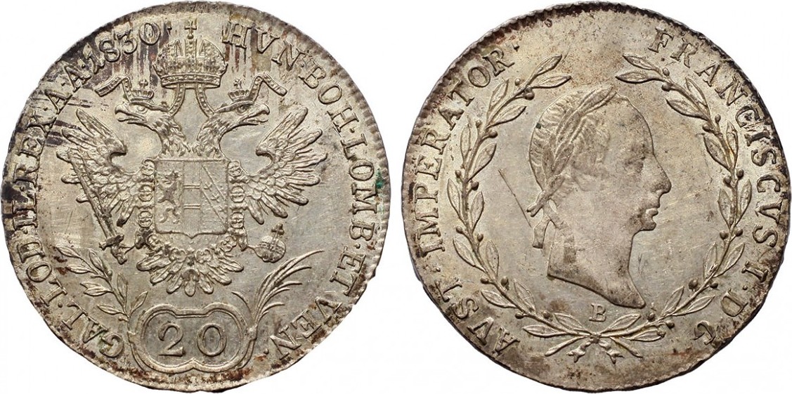 RDR 20 kreuzer 1830 Franz II. B aUNC | MA-Shops