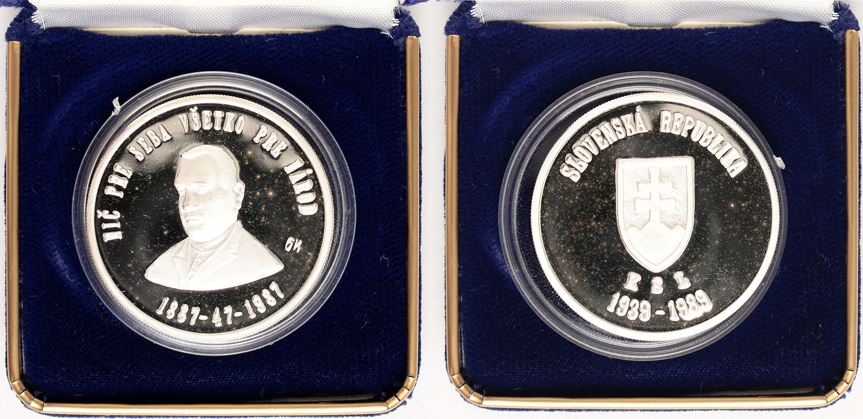 Czechoslovakia silver medal 1989 Jozef Tiso in box | MA-Shops