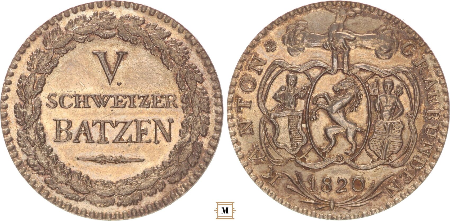 Switzerland 5 batzen 1820 Graubünden | MA-Shops