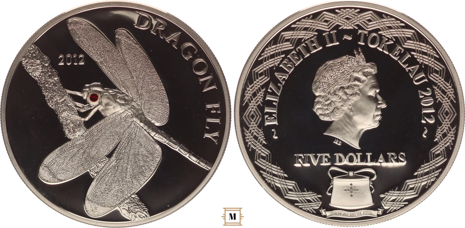 Tokelau 5 dollars 2012 Dragonfly PROOF | MA-Shops