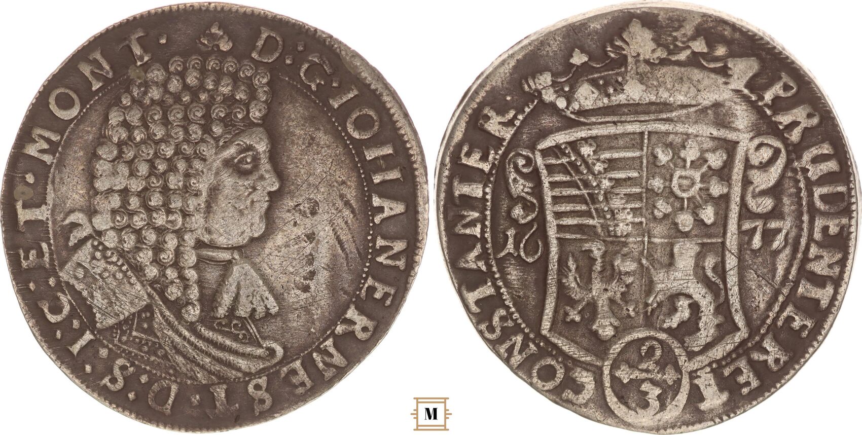 Germany 2/3 taler 1677 Sachsen-Weimar, Johann Ernst, Weimar, Innekreis ...