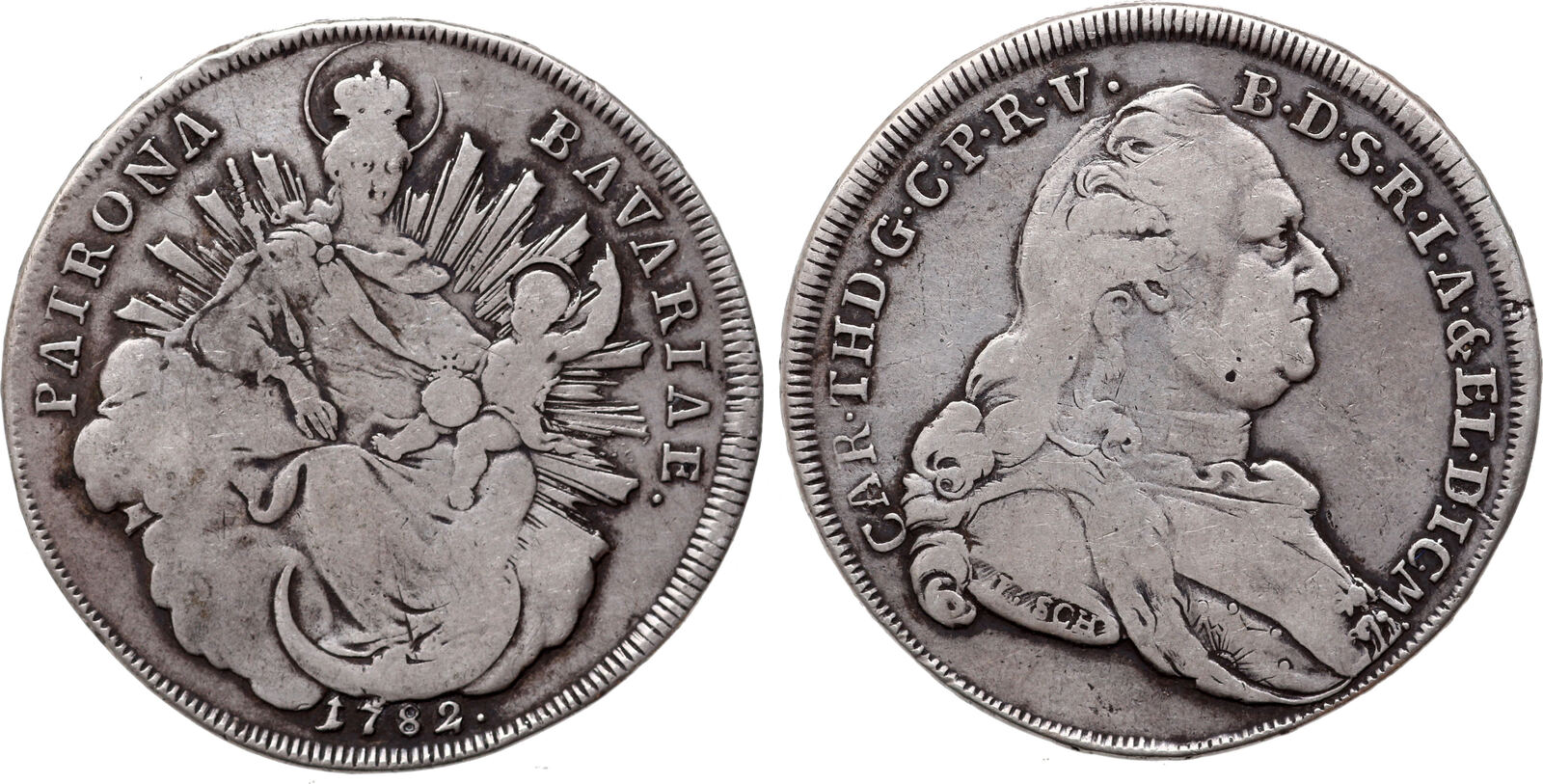 Germany-Bavaria taler 1782 Karl Theodor VF | MA-Shops