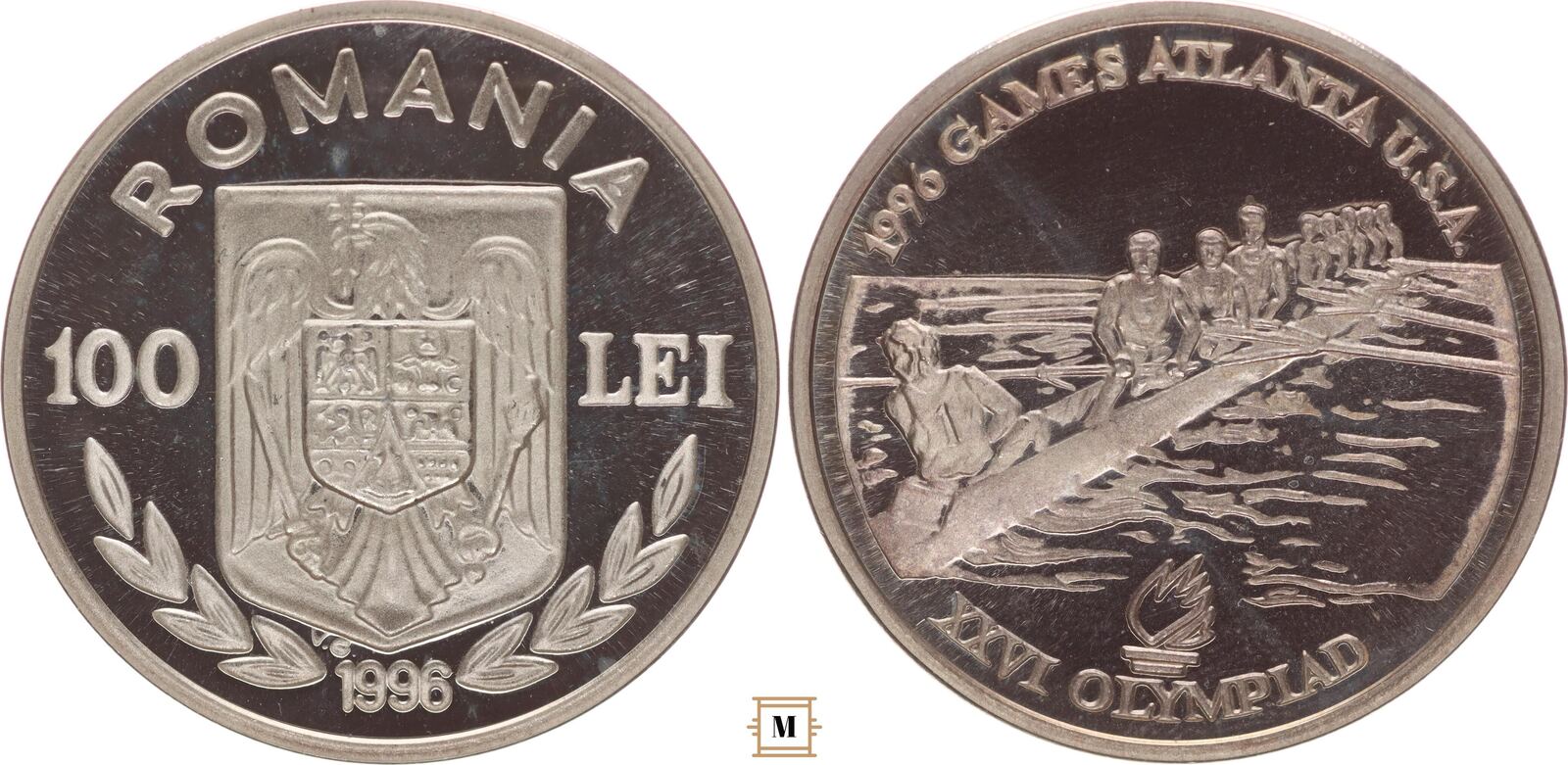 Romania 100 lei 1996 Summer Olympics, Atlanta PROOF | MA-Shops