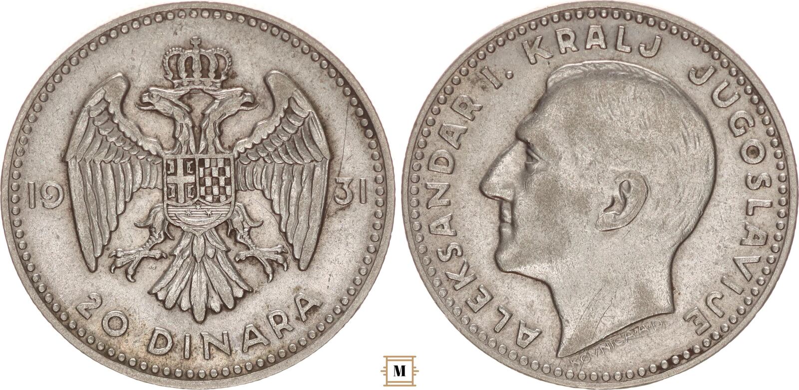 Yugoslavia 20 dinara 1931 Alexander I. XF | MA-Shops