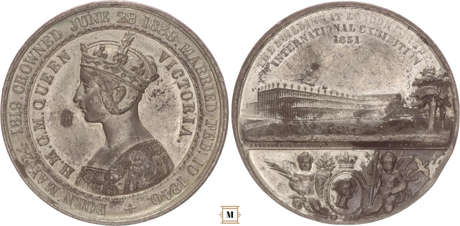 UK/Great Britain/ white metal medal 1851 Victoria, International ...