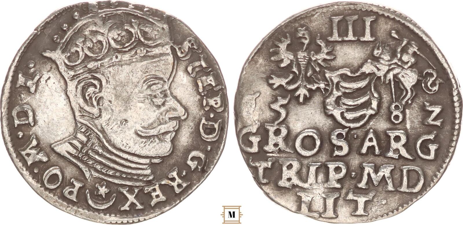 Poland 3 groschen 1582 Stephan Bathory, Vilnius | MA-Shops