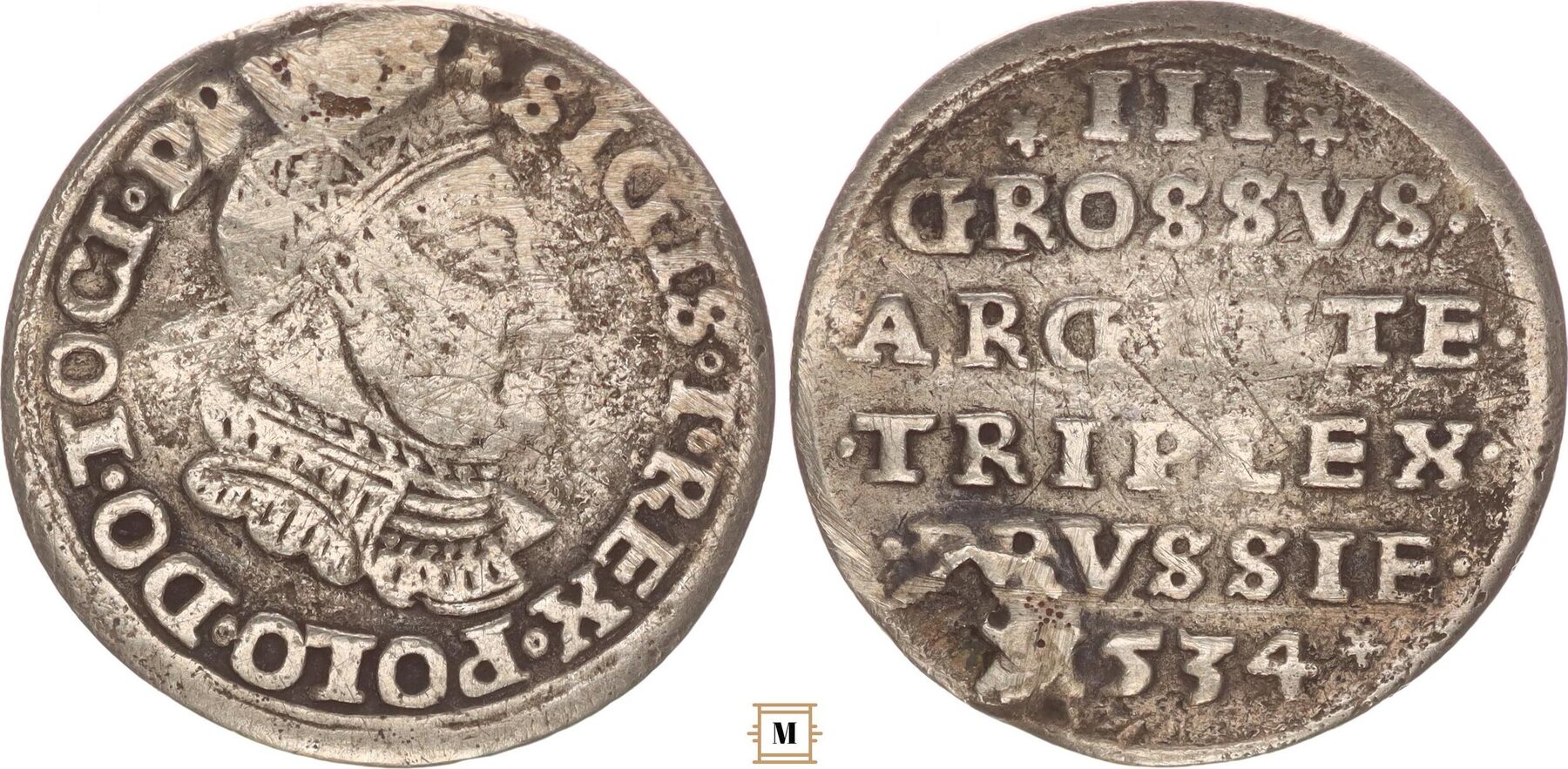 Poland 3 groschen 1534 Sigismund I., Thorn,für Westpreussen, RR ...