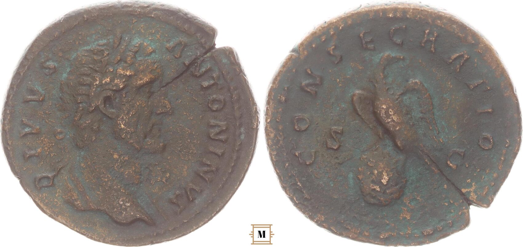 Roman Empire AE Sestertius +161 Antoninus Pius, CONSECRATIO, Eagle ...