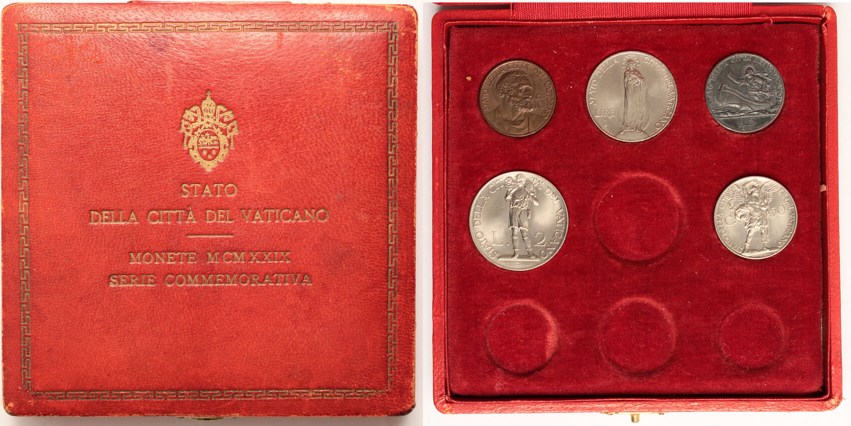 Vatican mint set 1929 Pio XI. UNC in original box | MA-Shops