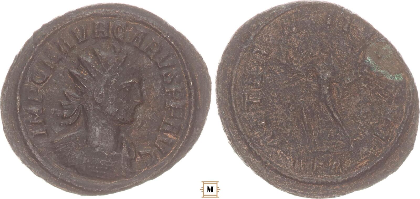 Roman Empire Antoninianus 282-283 Carus, AETERNIT IMPERI, Sol advancing ...
