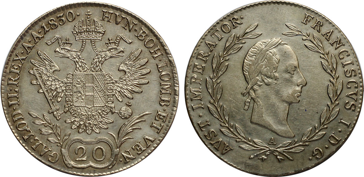 RDR 20 kreuzer 1830 Franz II., A aXF | MA-Shops