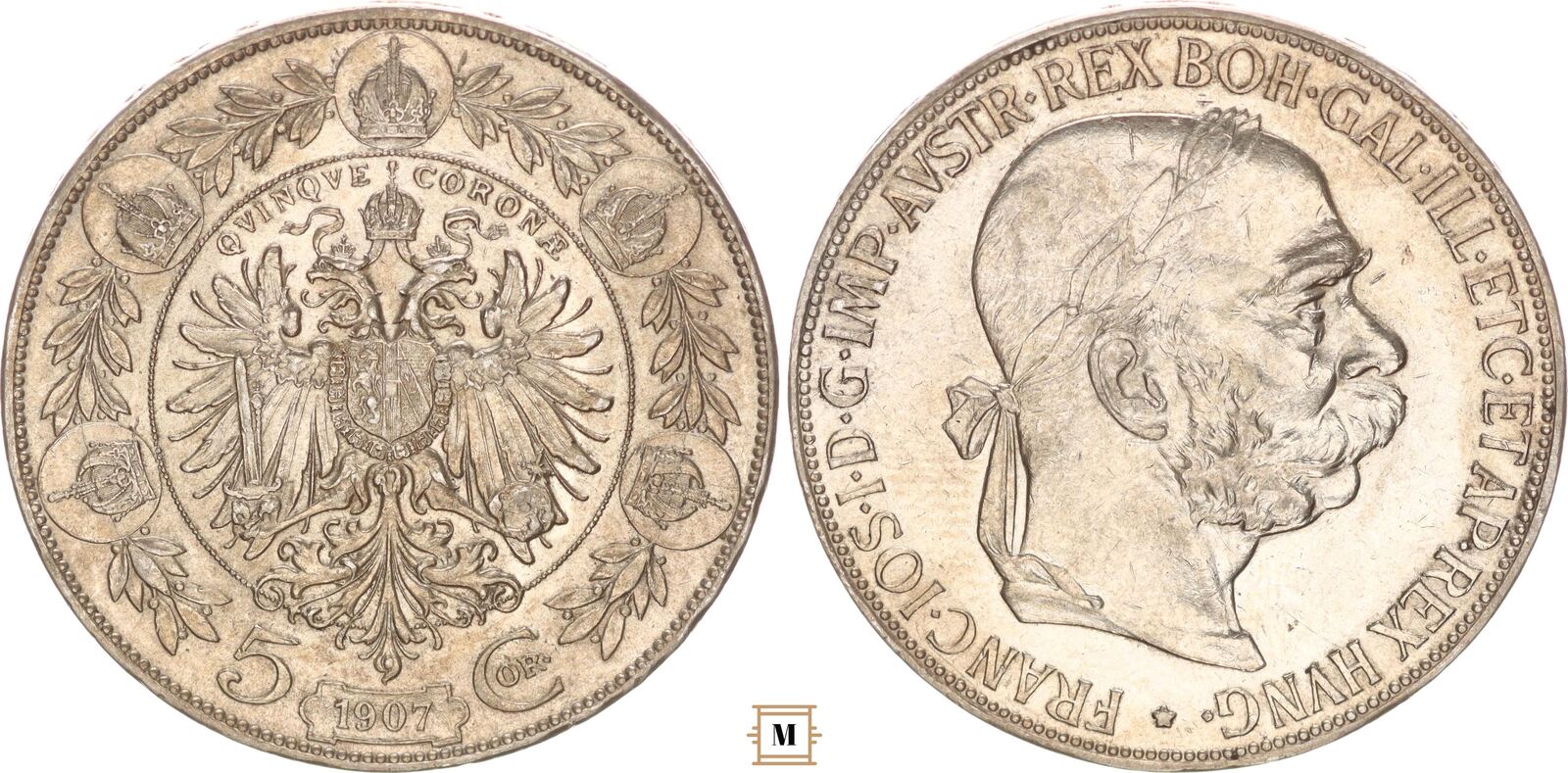 Austria 5 kronen 1907 Franz Joseph XF | MA-Shops