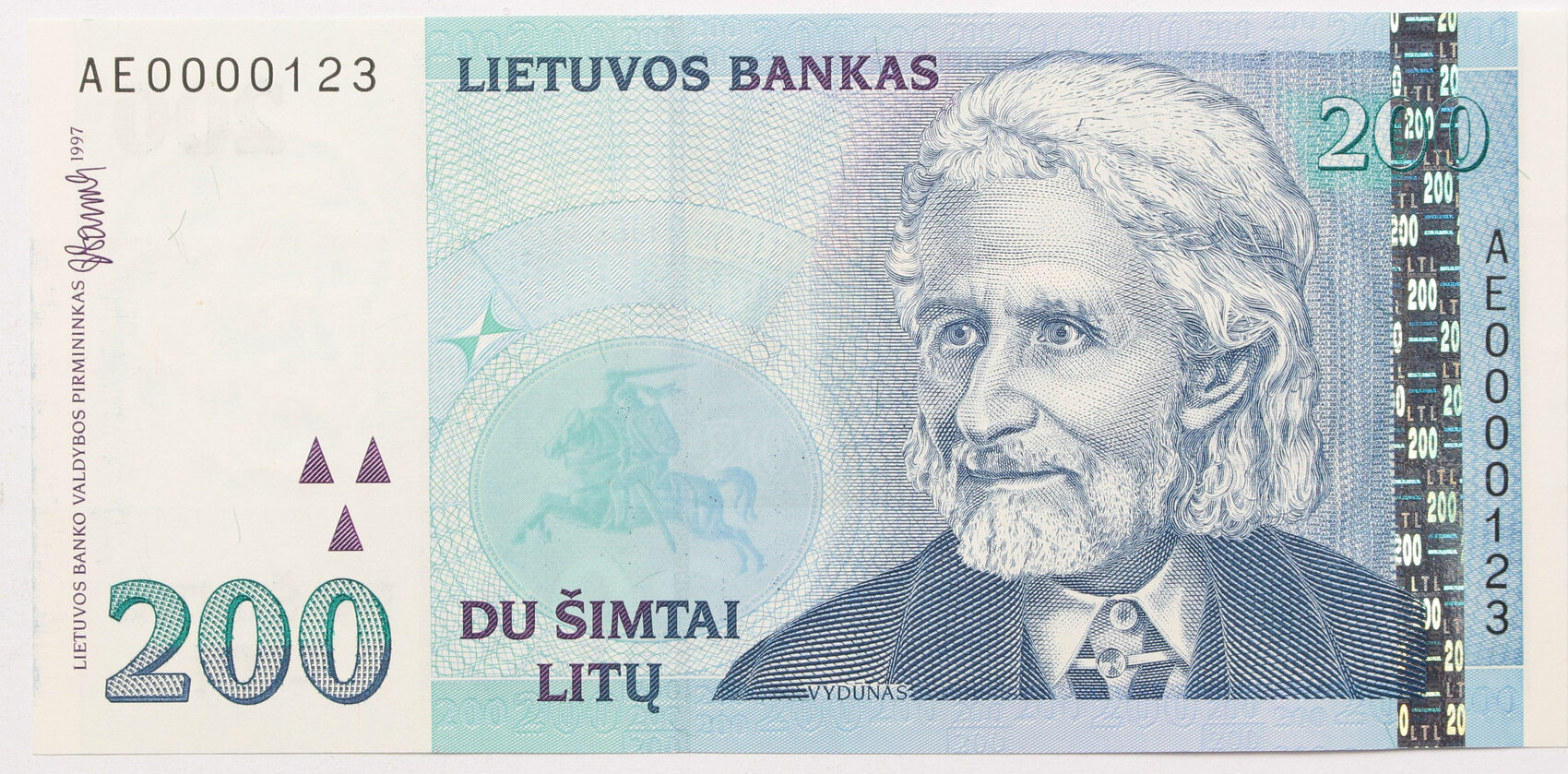 Lithuania 200 litu 1997 low serial number UNC | MA-Shops