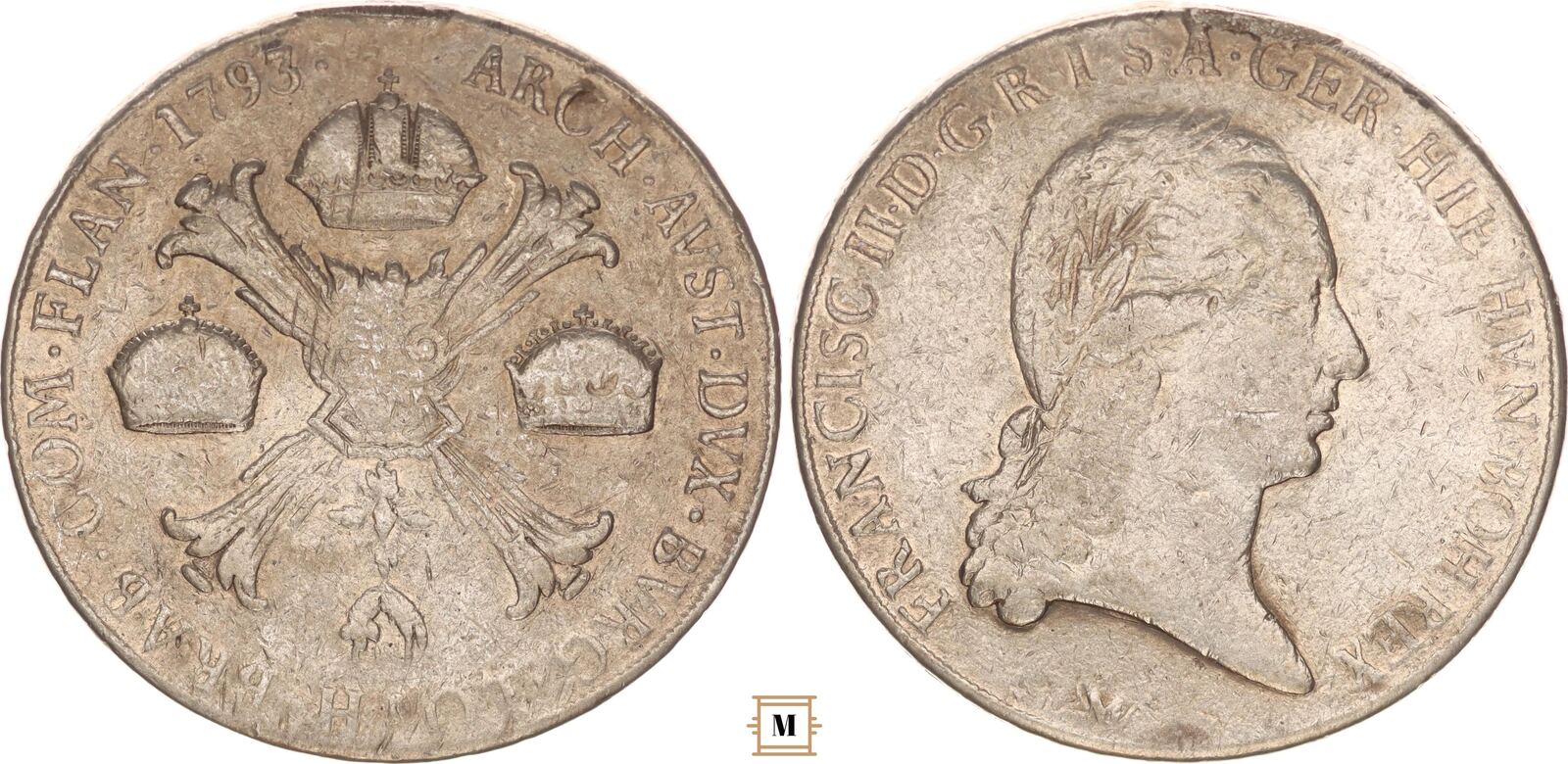 RDR kronentaler 1793 M Franz II., Milano hklsp. | MA-Shops