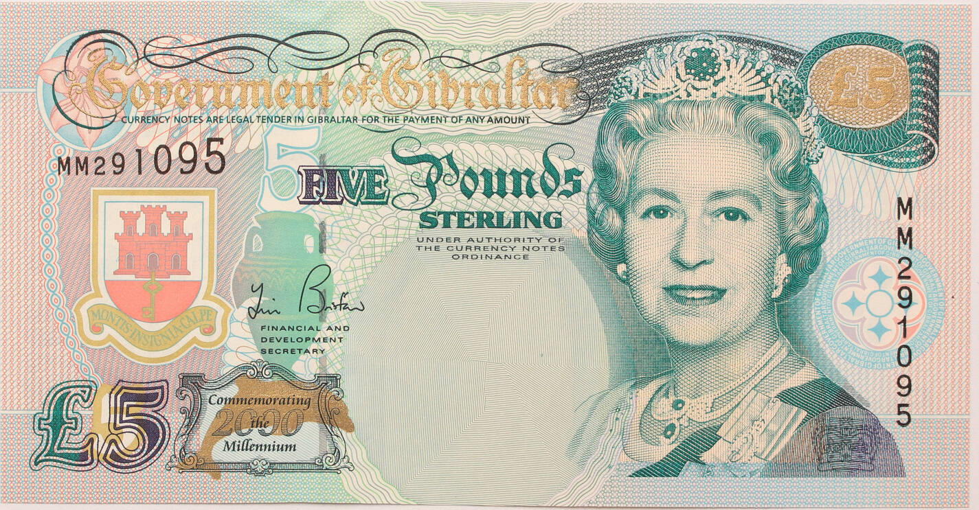 Gibraltar 5 pounds 2000 Commemorative Issue UNC | MA-Shops